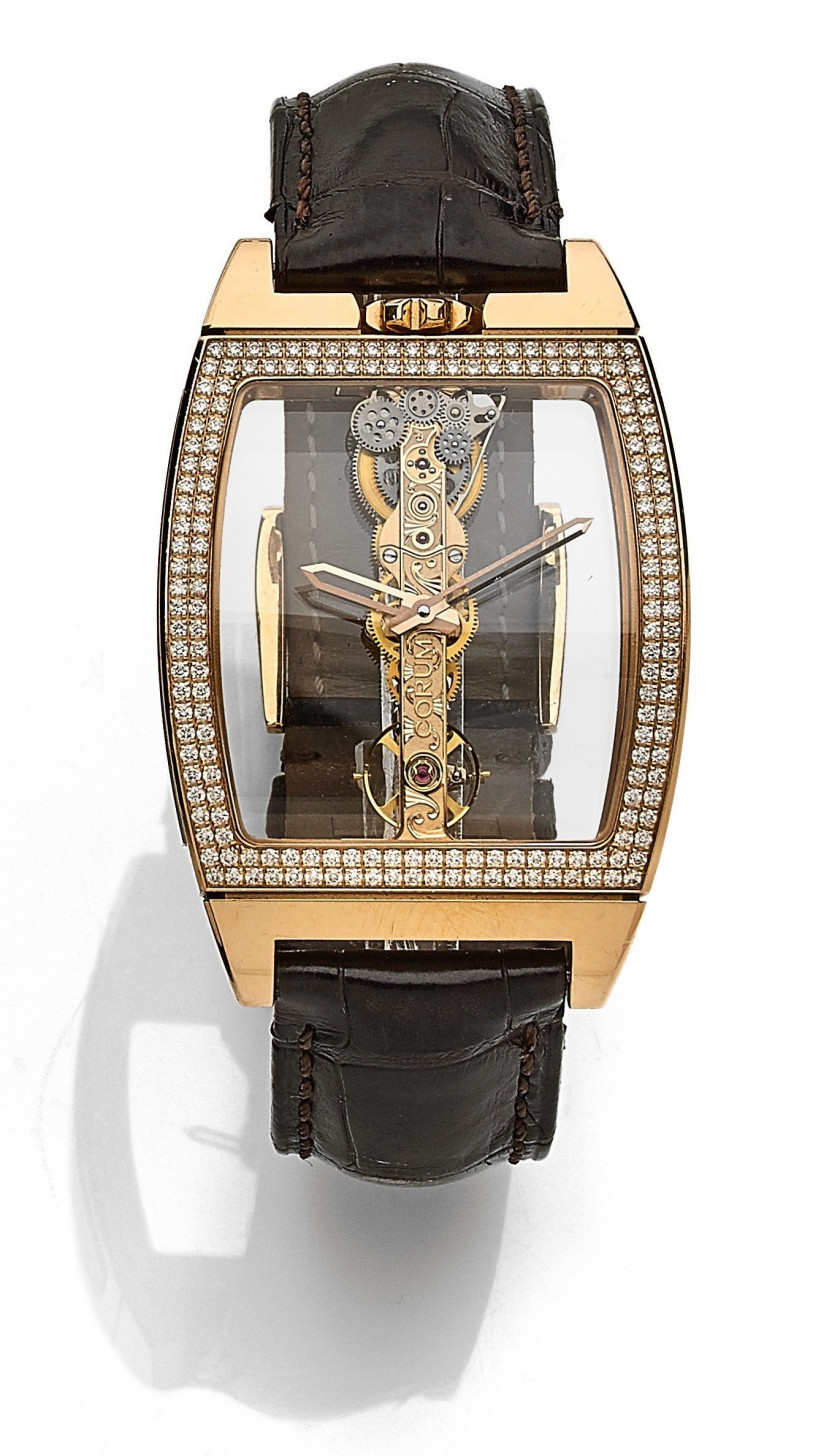 Corum Golden Bridge 113.161.85/0002 0000 Rose gold Skeletonized 2011 ...