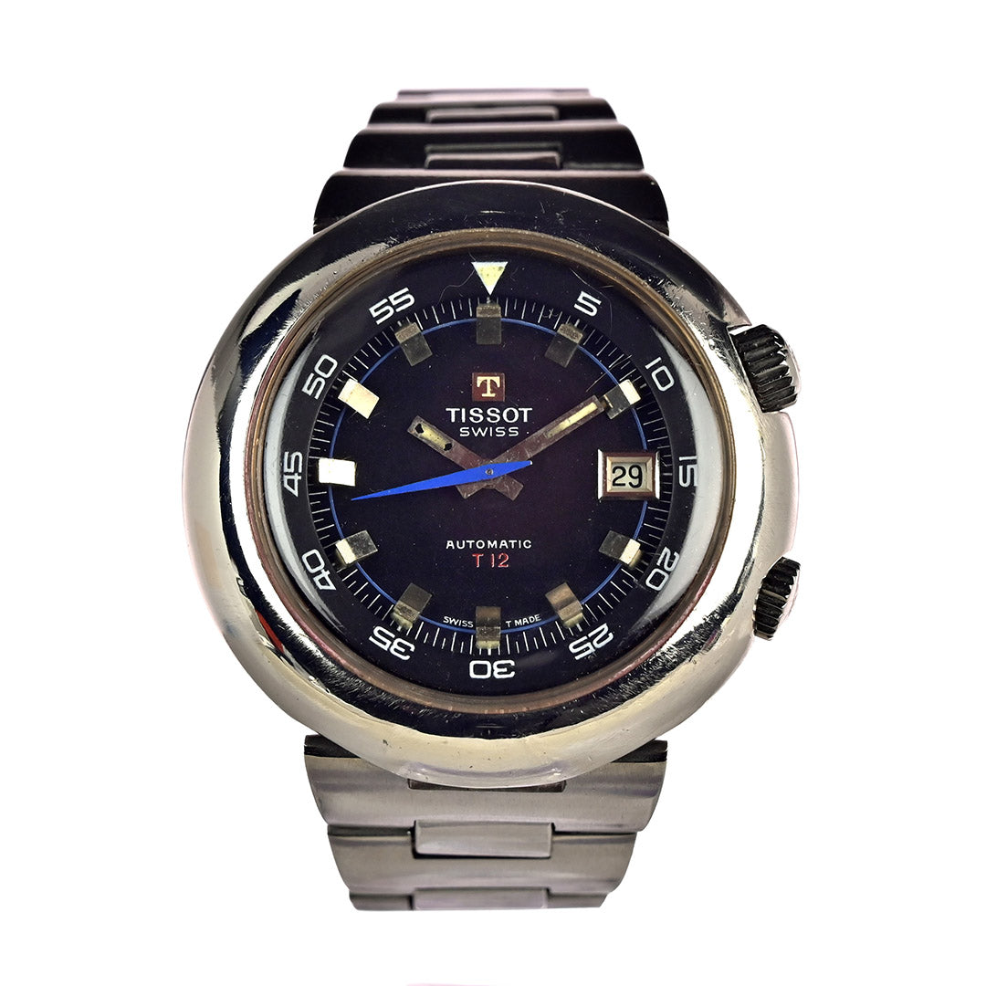 Tissot T12 44644 Stainless Steel Super Compressor Black 1970 United ...