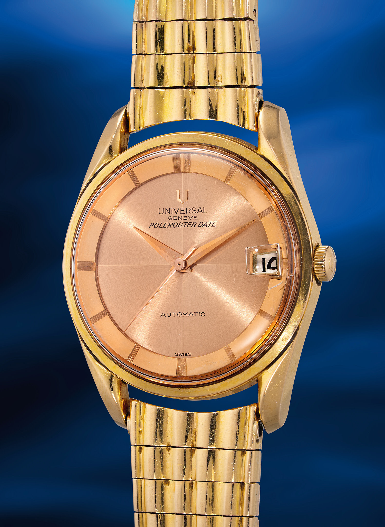 Universal Genève Polerouter 104601-1 18k rose gold Pink 1964 Hong Kong ...