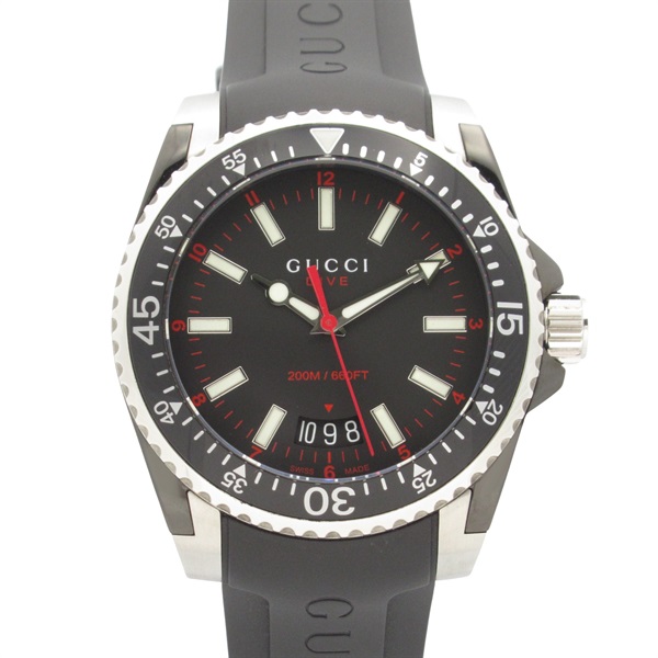 Gucci 136.3 Stainless Steel × Rubber belt Black | Dealer | EveryWatch